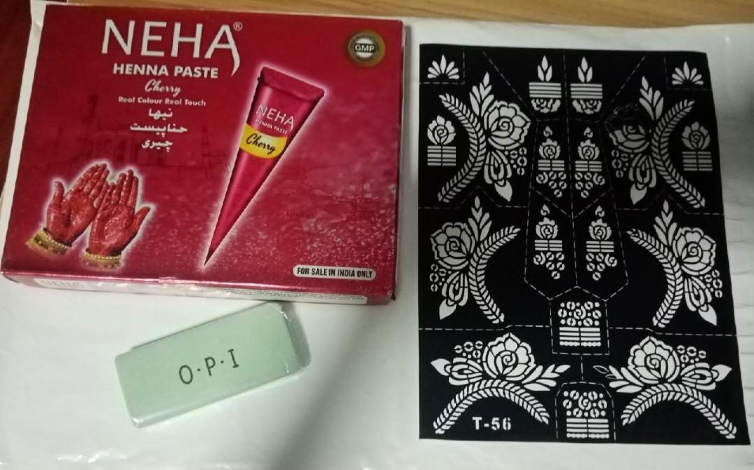 1 Box Neha Cherry + 1 Henna Sticker #inaikuku#inaimerah#hennatemplate# ...