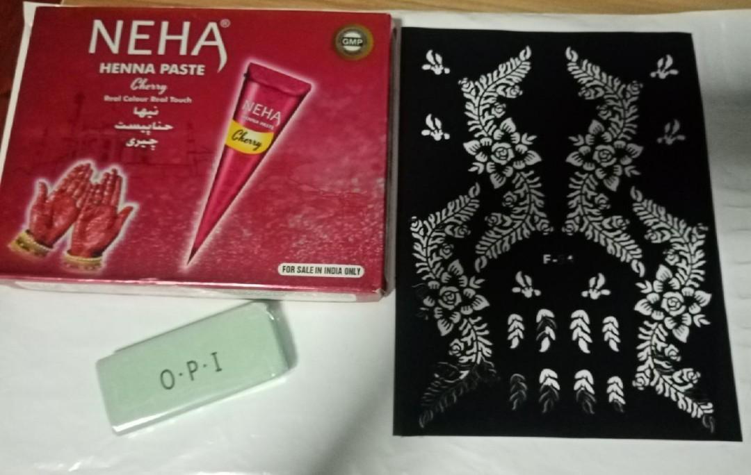 1 Box Neha Cherry + 1 Henna Sticker #inaikuku#inaimerah#hennatemplate# ...