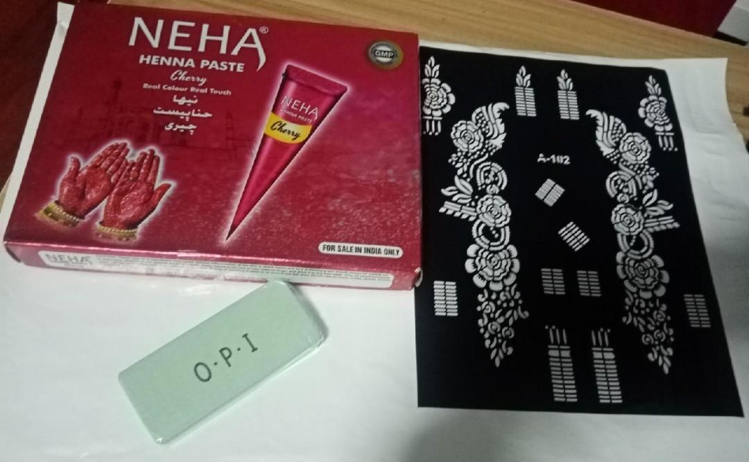 1 Box Neha Cherry + 1 Henna Sticker #inaikuku#inaimerah#hennatemplate# ...