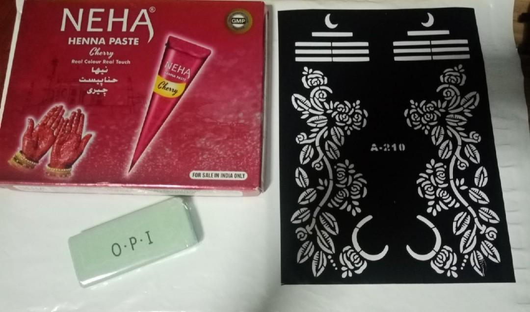1 Box Neha Cherry + 1 Henna Sticker #inaikuku#inaimerah#hennatemplate# ...