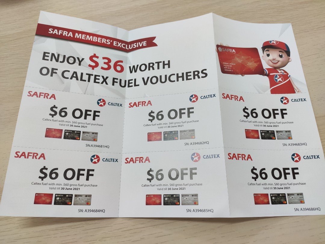 $36 Caltex Fuel Vouchers, Tickets & Vouchers, Vouchers on Carousell