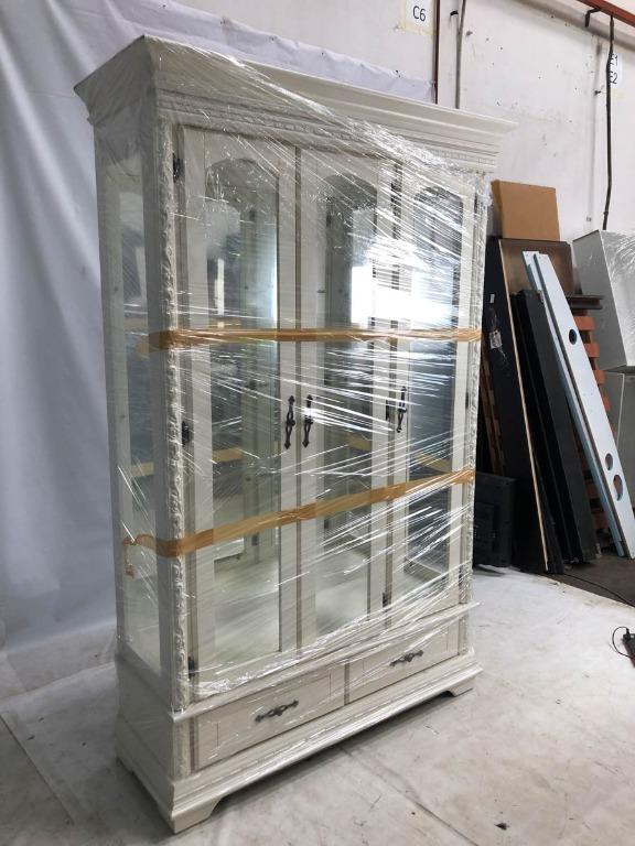 3 Hinged Glass Door See Through Display Cabinet, Furniture & Home ...