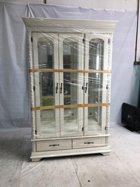 3 Hinged Glass Door See Through Display Cabinet, Furniture & Home ...