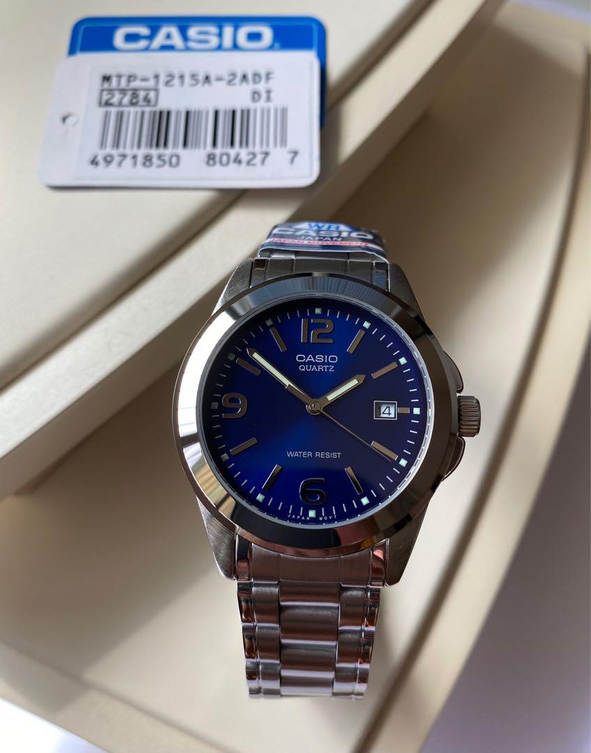 Casio ENTICER MTP-1215A-2A Analog Quartz Watch MTP1215A-2A Steel Blue ...