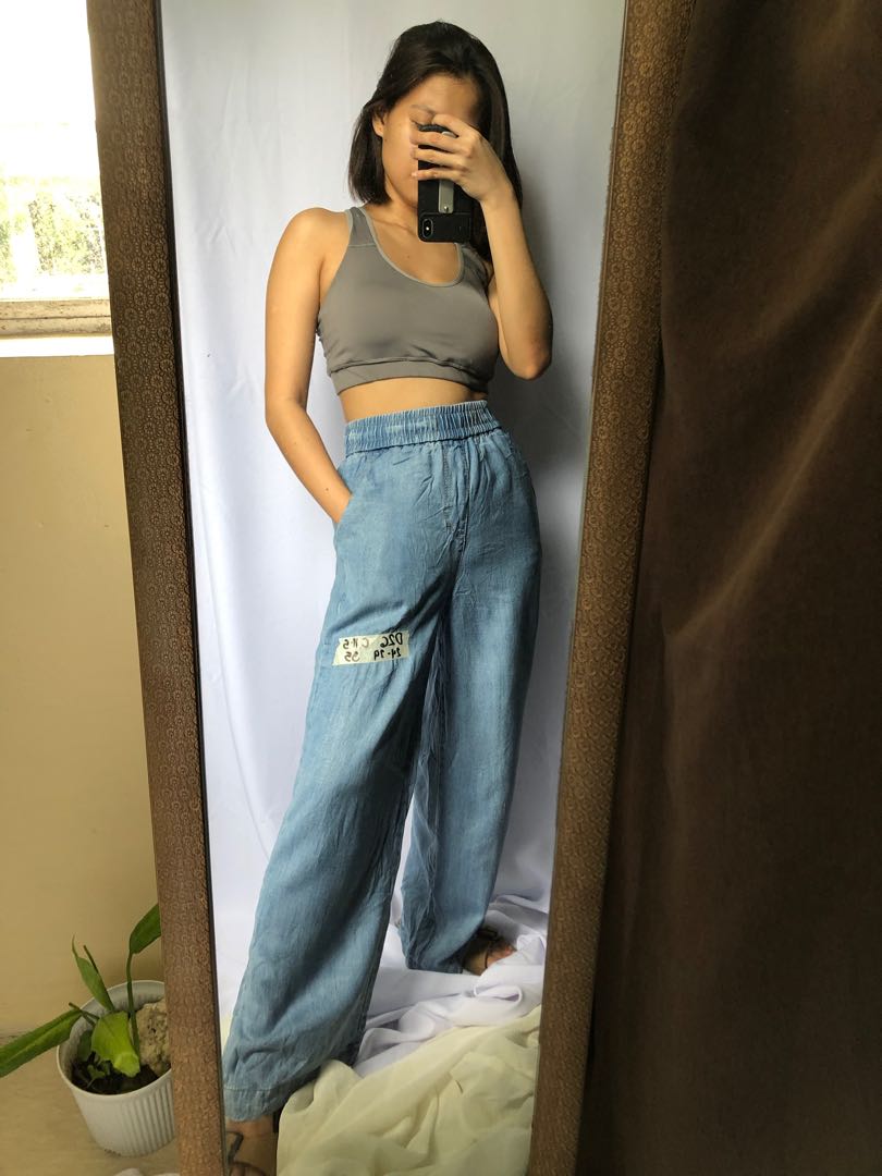 D26 DENIM PANTS SQUAREPANTS WIDE LEG, Women's Fashion, Bottoms, Jeans ...