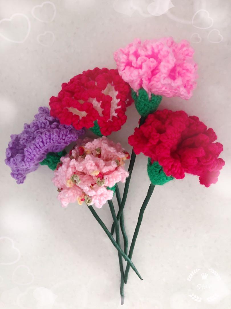 Ever lasting Carnations for Mother’s Day / Crochet flower / Handmade ...