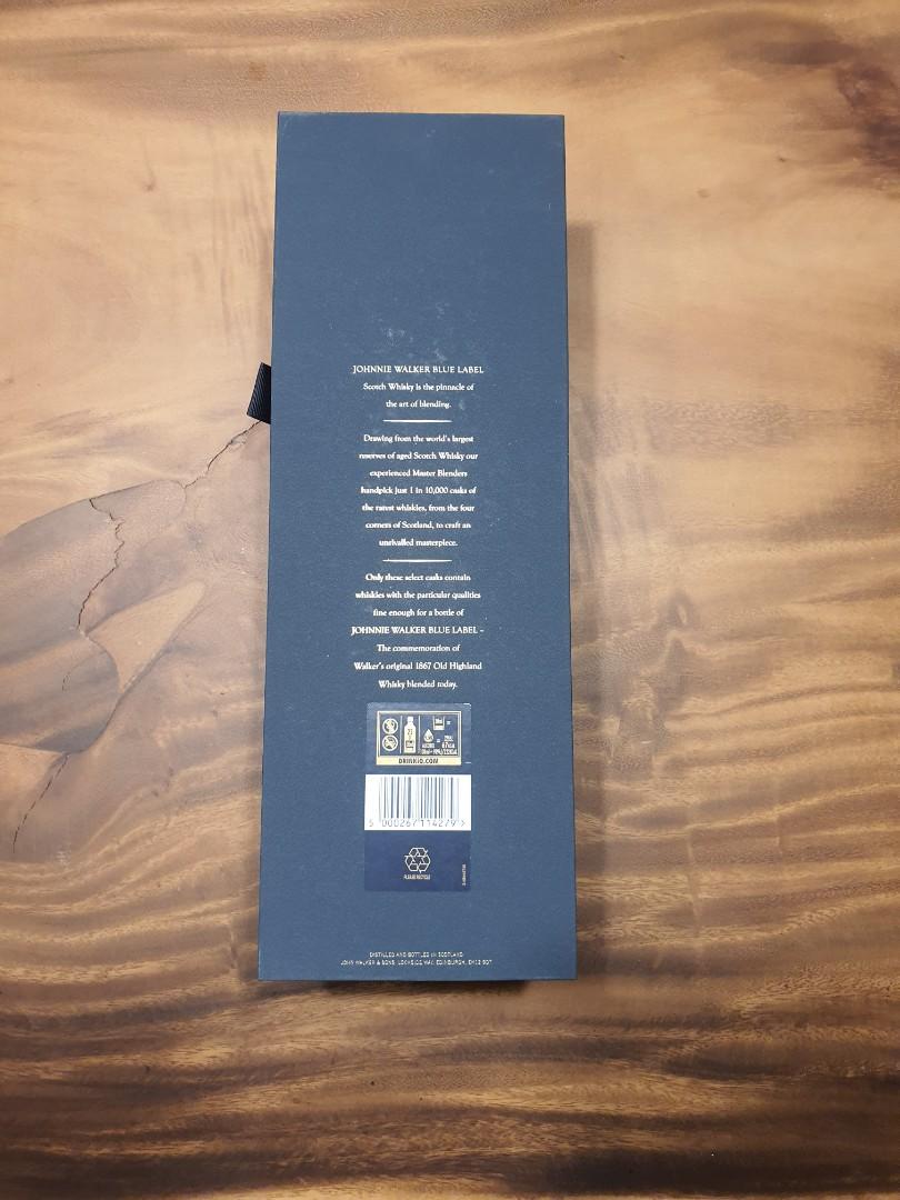 Johnnie Walker Blue Label BOX ONLY, Food & Drinks, Alcoholic Beverages ...
