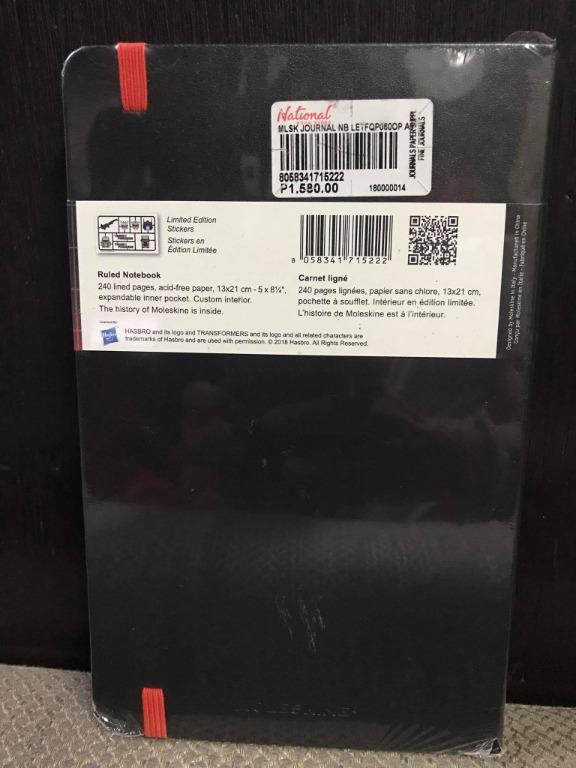 MOLESKINE: Limited Edition Transformers Ruled Notebook (Optimus Prime ...