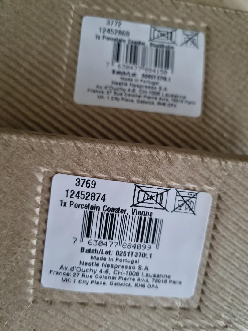 Nespresso Porcelain Coasters - Vienna and Stockholm, Furniture & Home ...