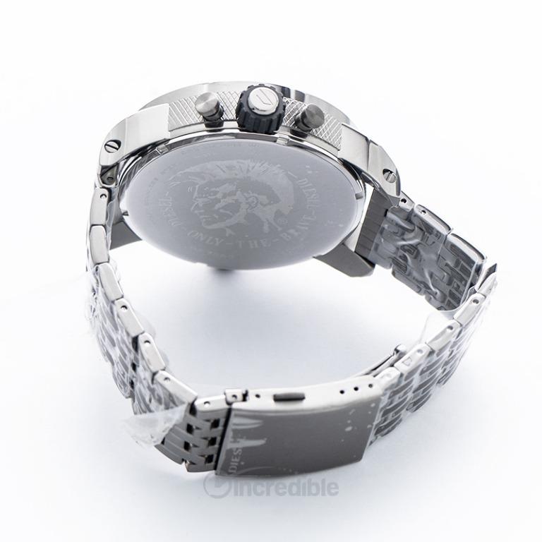 [NEW] Diesel Little Daddy Dual Time Chronograph Grey Dial Steel Watch ...