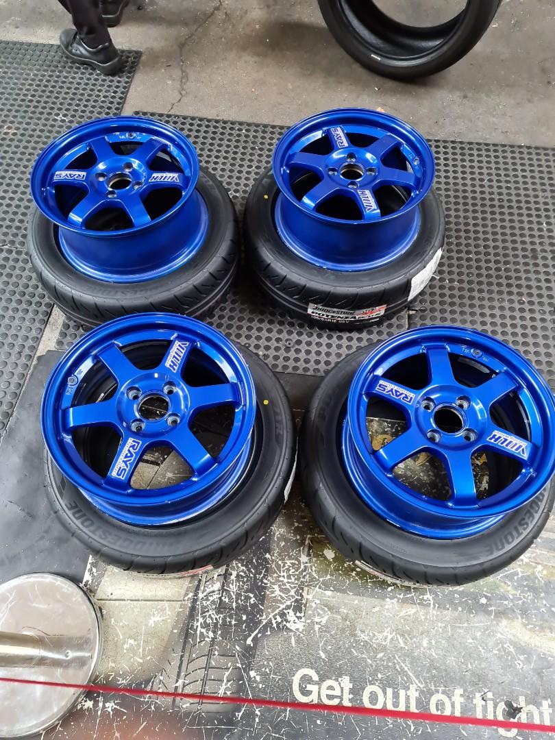 Ori OG 15" Volk Racing TE37, Car Accessories, Tyres & Rims on Carousell