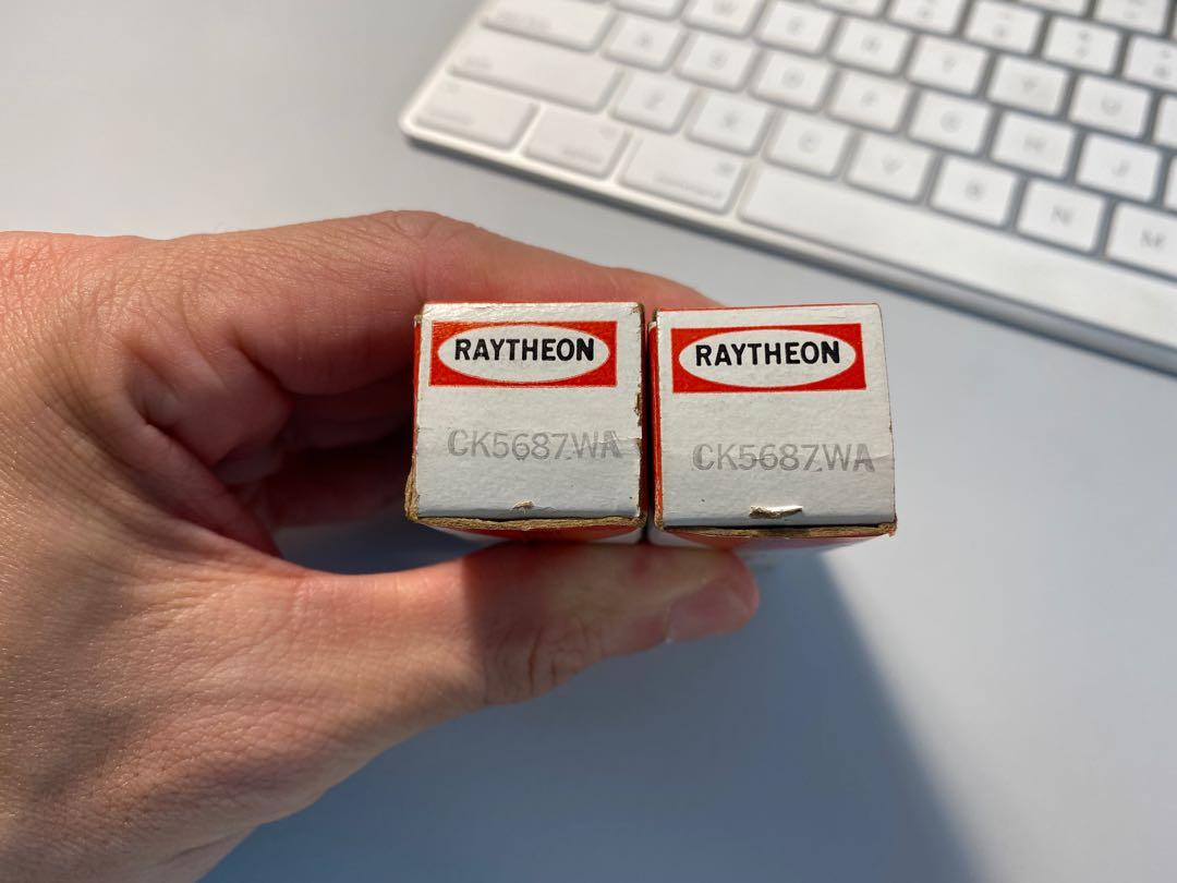 Pair of Raytheon CK5687WA valve tubes in original boxes, Audio, Other ...