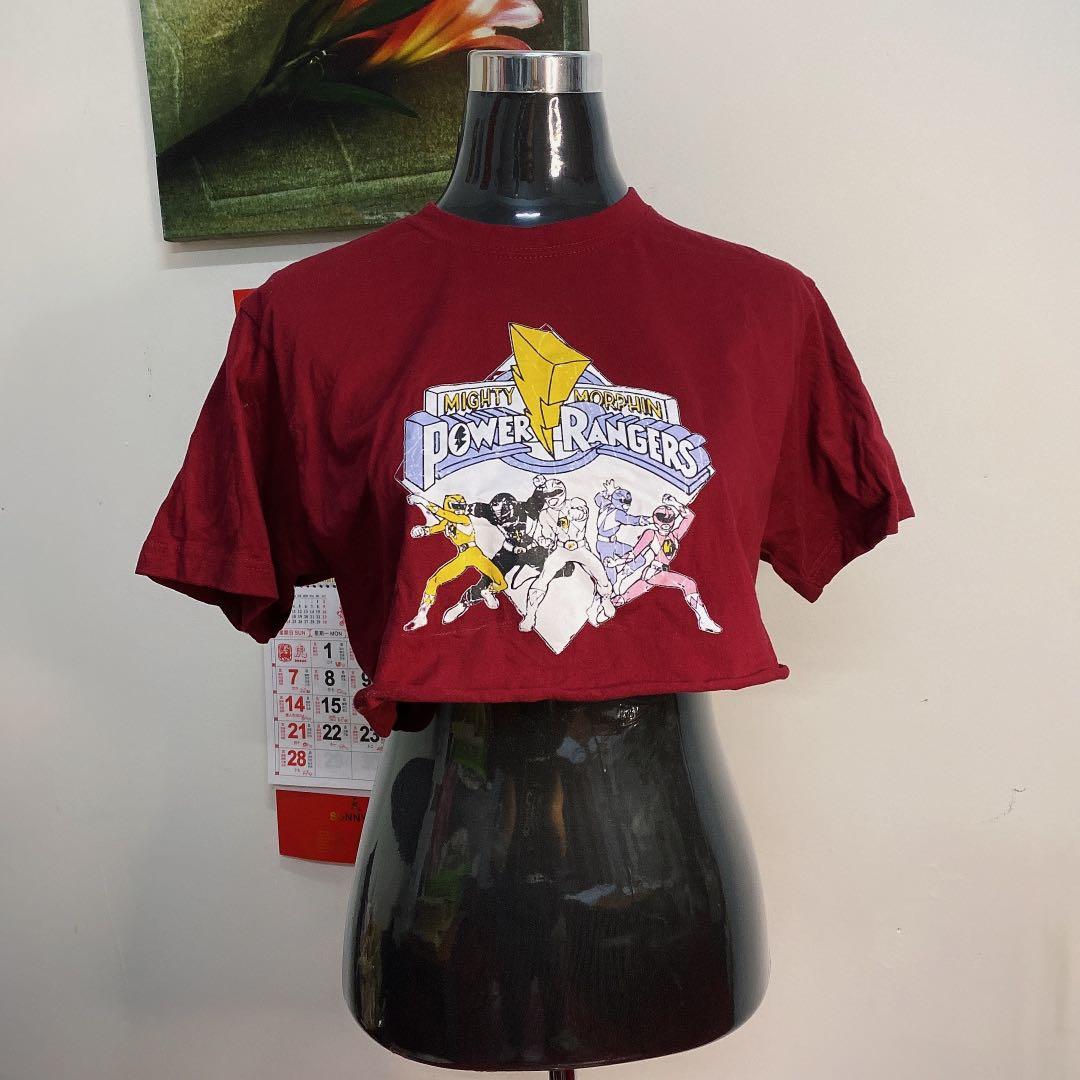 Power rangers maroon crop top, Women's Fashion, Tops, Blouses on Carousell