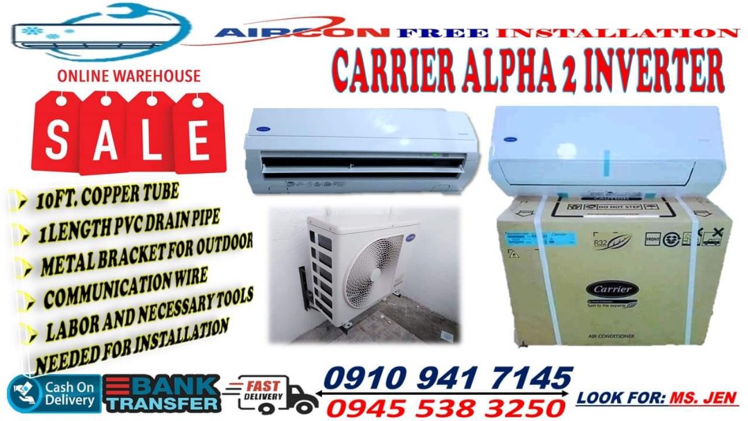 ‼️SALE‼️SALE‼️CARRIER ALPHA 2 INVERTER SPLIT TYPE AIRCON FREE ...