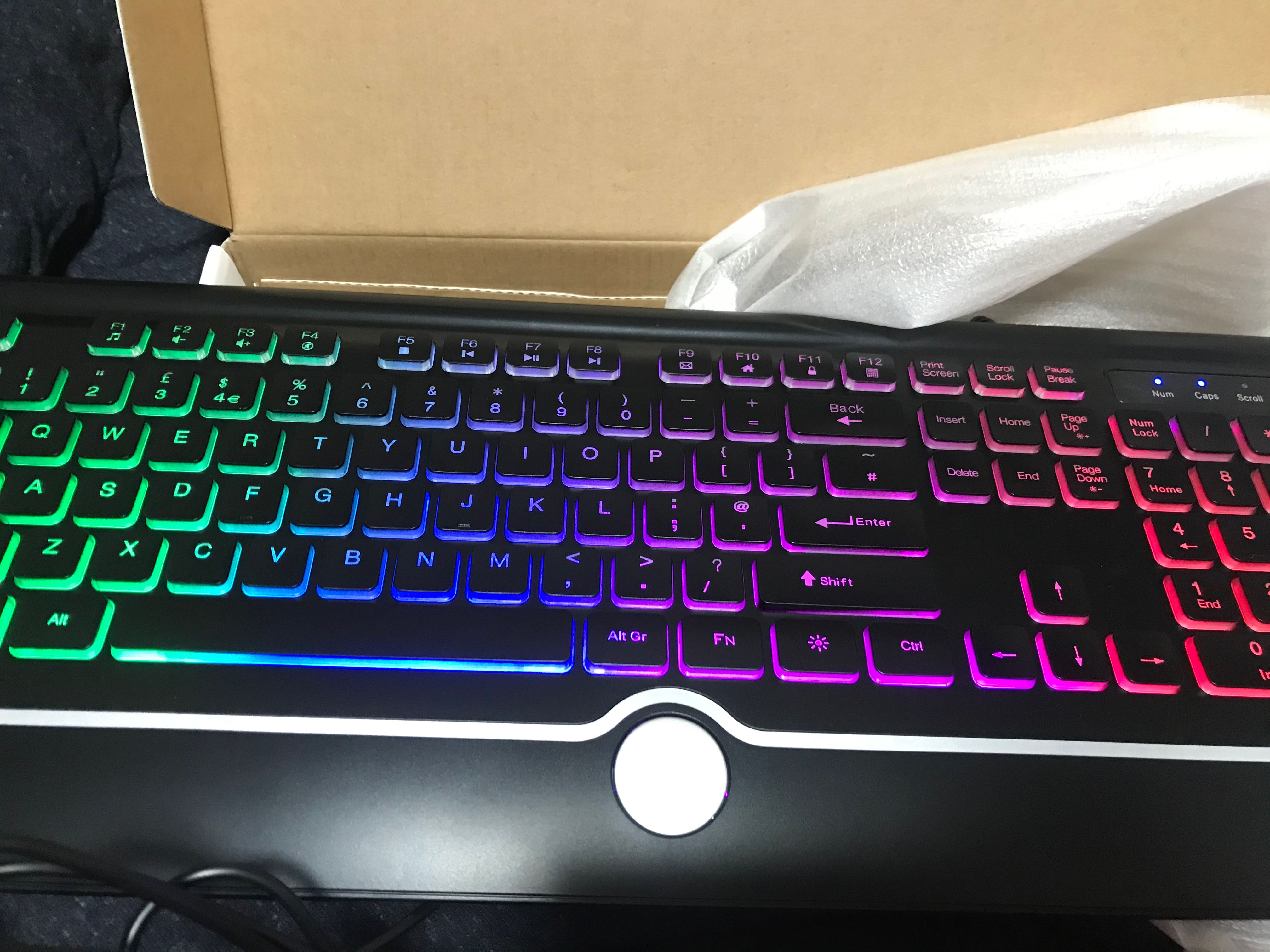 USB Wired Backlit Keyboard, Jelly Comb Wired Full Size Illuminated ...