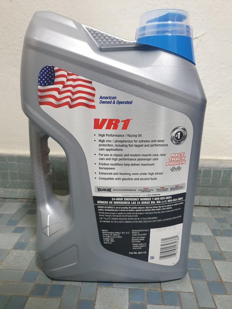 Valvoline VR1 20W-50 High Zinc (5 Quarts, approx 4.7 litres), Car ...