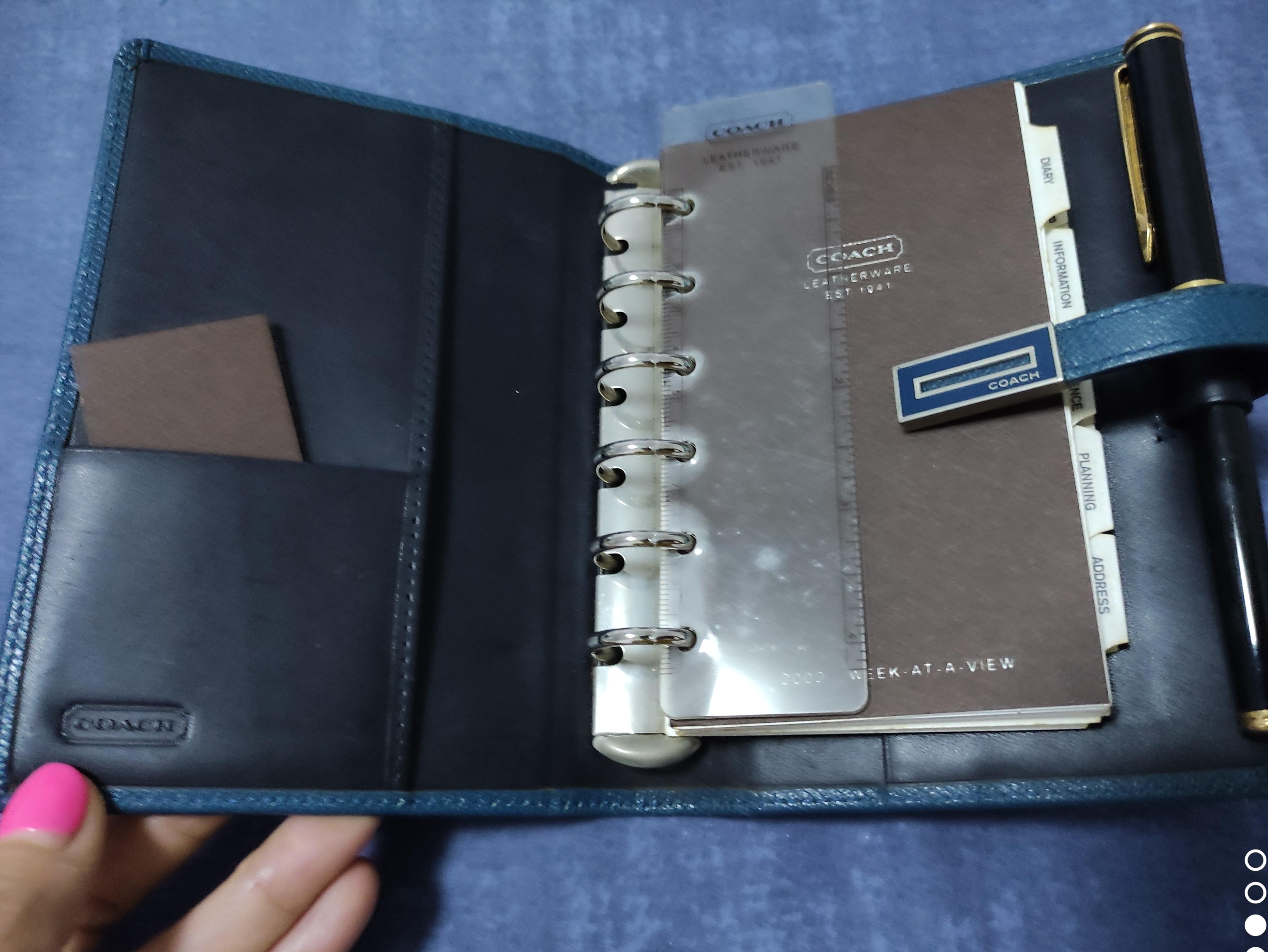 Authentic Coach 6 Ring Binder Leather Planner/Organiser, Hobbies & Toys ...