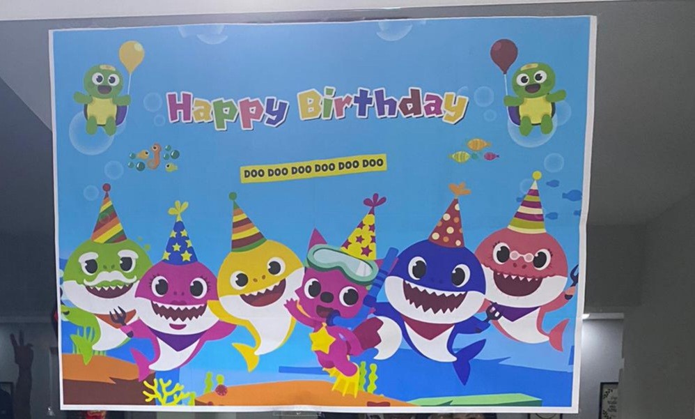 Baby shark backdrop, Hobbies & Toys, Stationery & Craft, Occasions ...