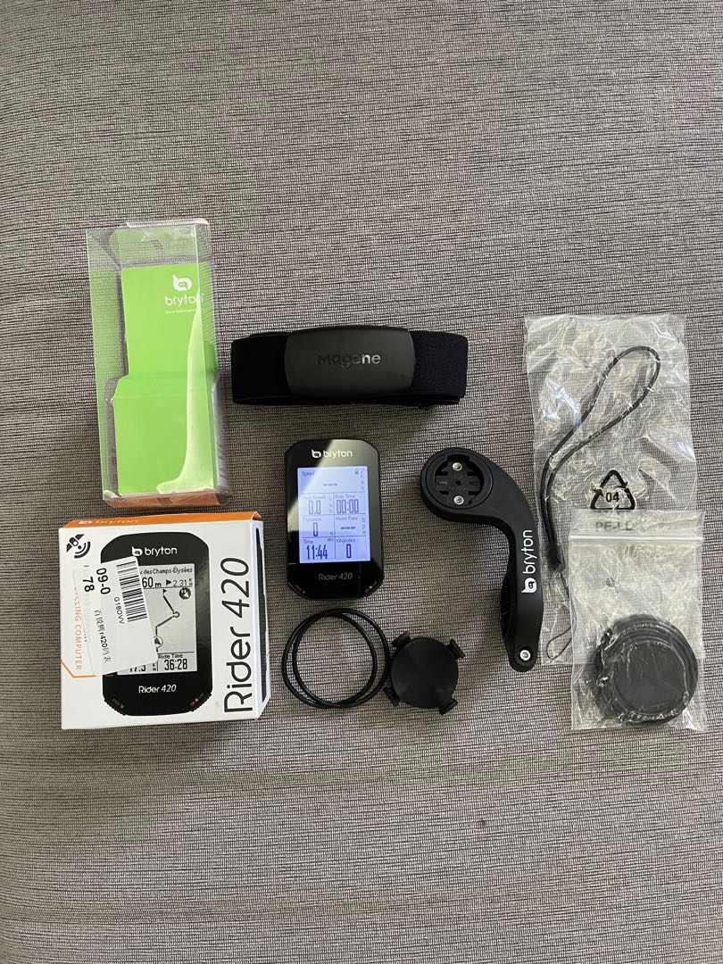Bryton Rider 420 with Stem Out Mount and HRM, Sports Equipment ...