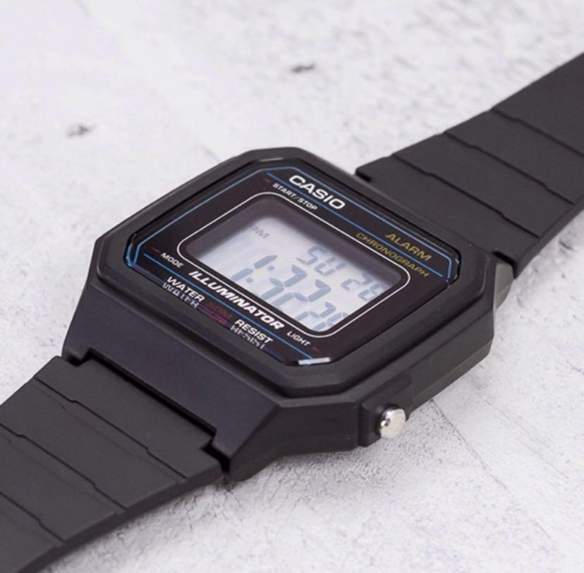 Casio W-217H-1A Digital Quartz Illuminator W217H-1A Black Strap Watch ...