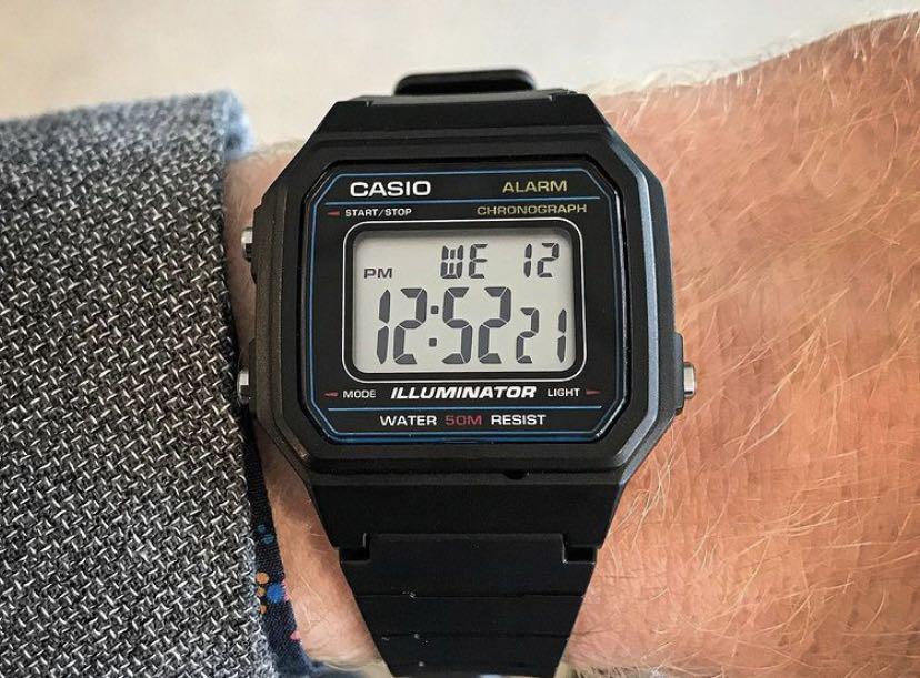 Casio W-217H-1A Digital Quartz Illuminator W217H-1A Black Strap Watch ...