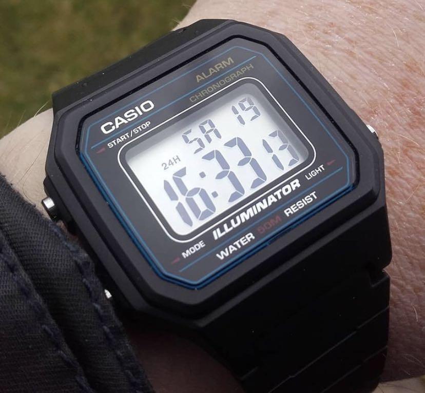 Casio W-217H-1A Digital Quartz Illuminator W217H-1A Black Strap Watch ...