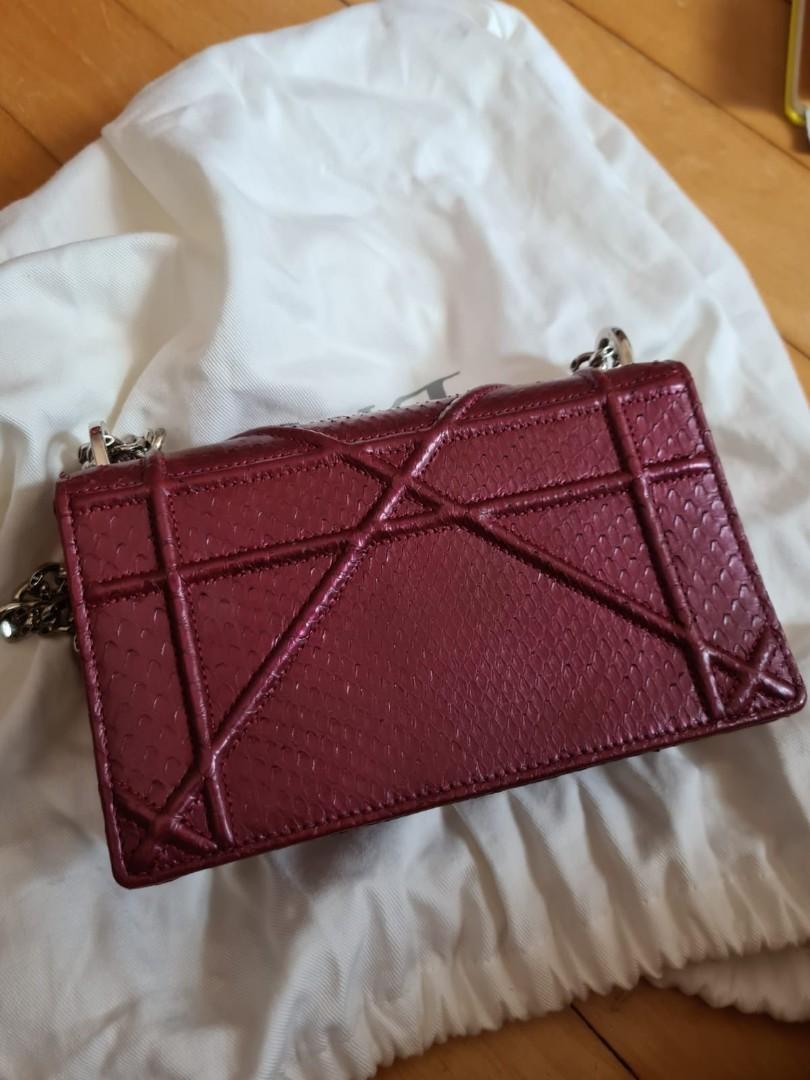 Dior Diorama in Burgundy Python, Luxury, Bags & Wallets on Carousell