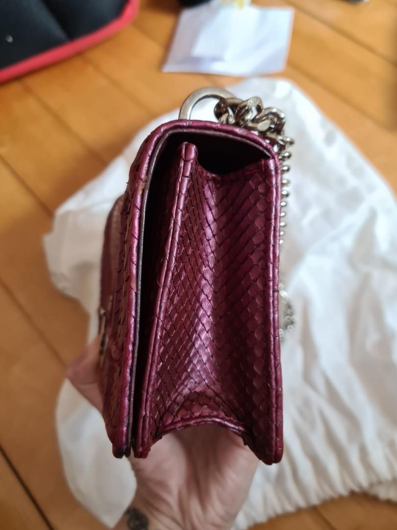 Dior Diorama in Burgundy Python, Luxury, Bags & Wallets on Carousell