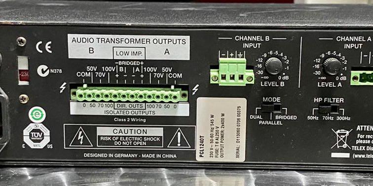Dynacord PCL 1240T Power Amplifier 800 watts, Audio, Other Audio ...