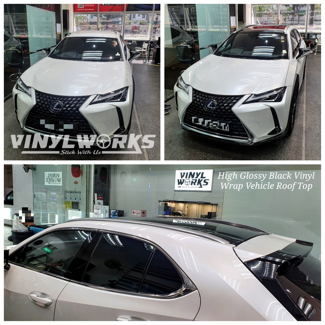High Gloss Black Vinyl Sticker - Wrap Lexus Roof Top, Car Accessories ...