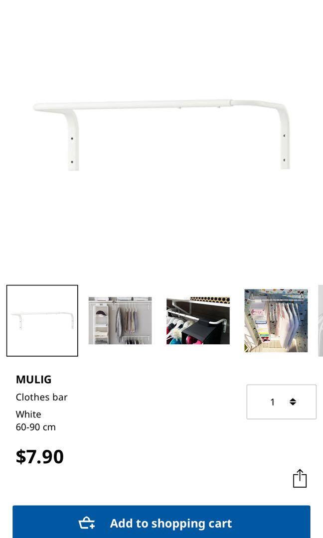 Ikea mulig clothes bar, Furniture & Home Living, Furniture, Shelves ...