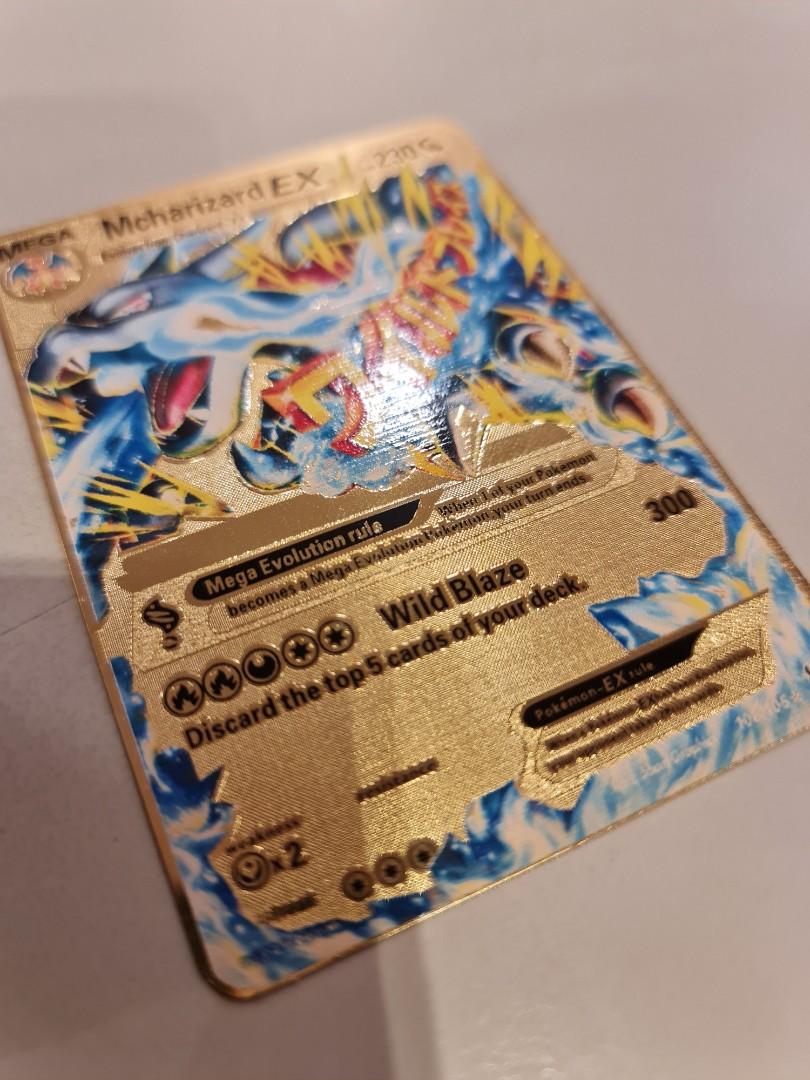 POKEMON MEGA CHARIZARD EX CUSTOM GOLD METAL CARD, Hobbies & Toys, Toys ...