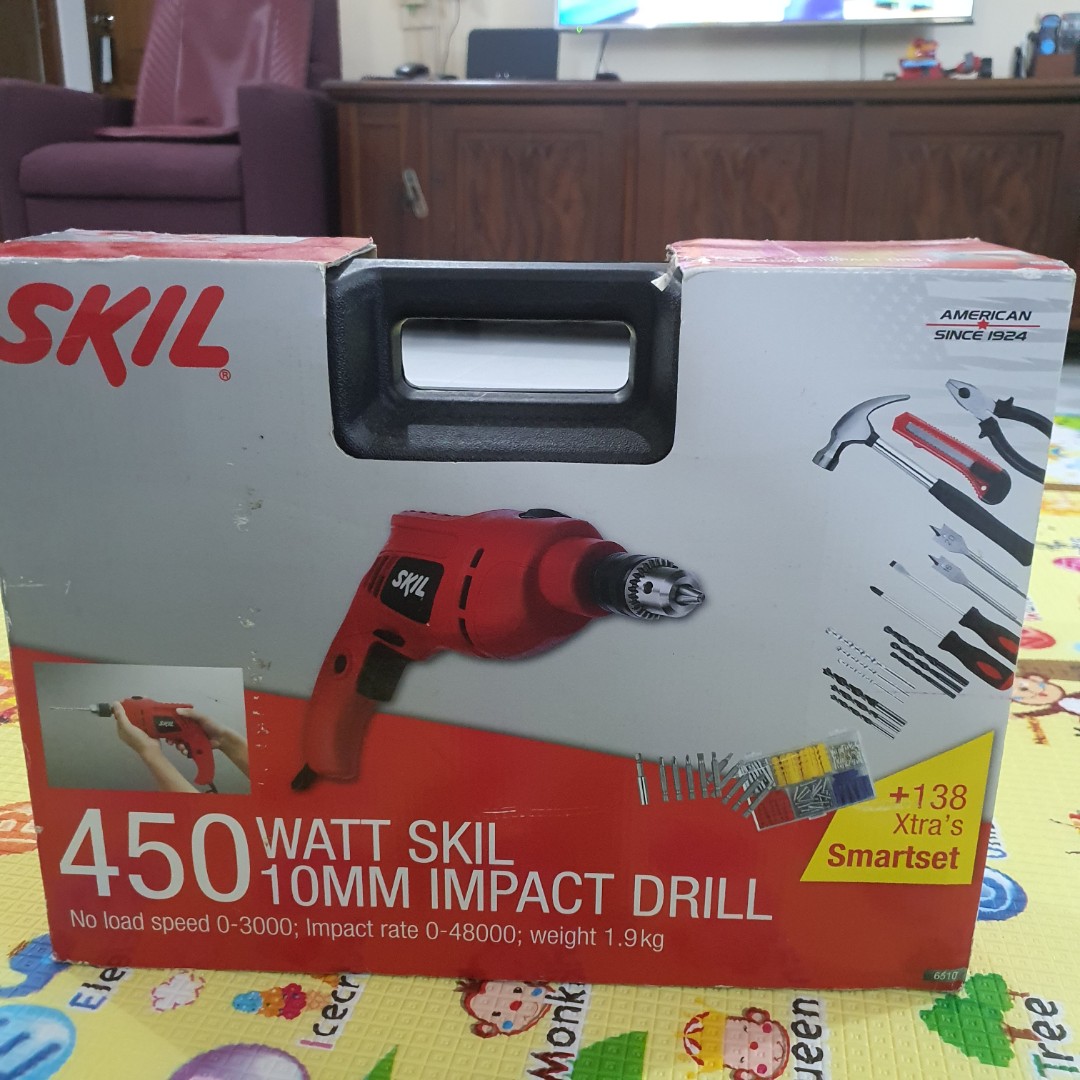 Skil Impact Drill (Full Set), Furniture & Home Living, Home Improvement ...