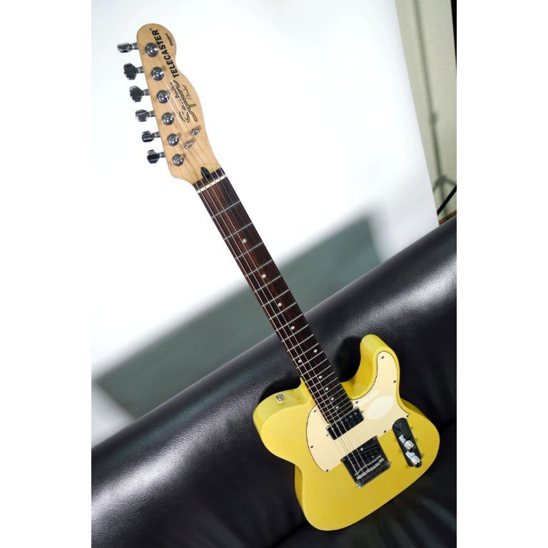 Squier by Fender Standard Fat Telecaster Yellow Electric Guitar Tele ...