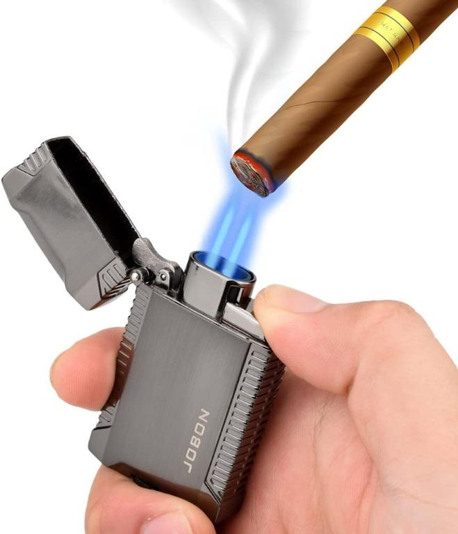 TOPKAY Double Jet Lighter, Windproof Butane Gas Cigarette Lighter ...