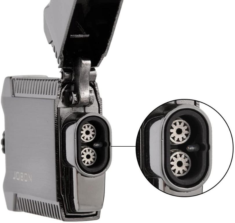 TOPKAY Double Jet Lighter, Windproof Butane Gas Cigarette Lighter ...