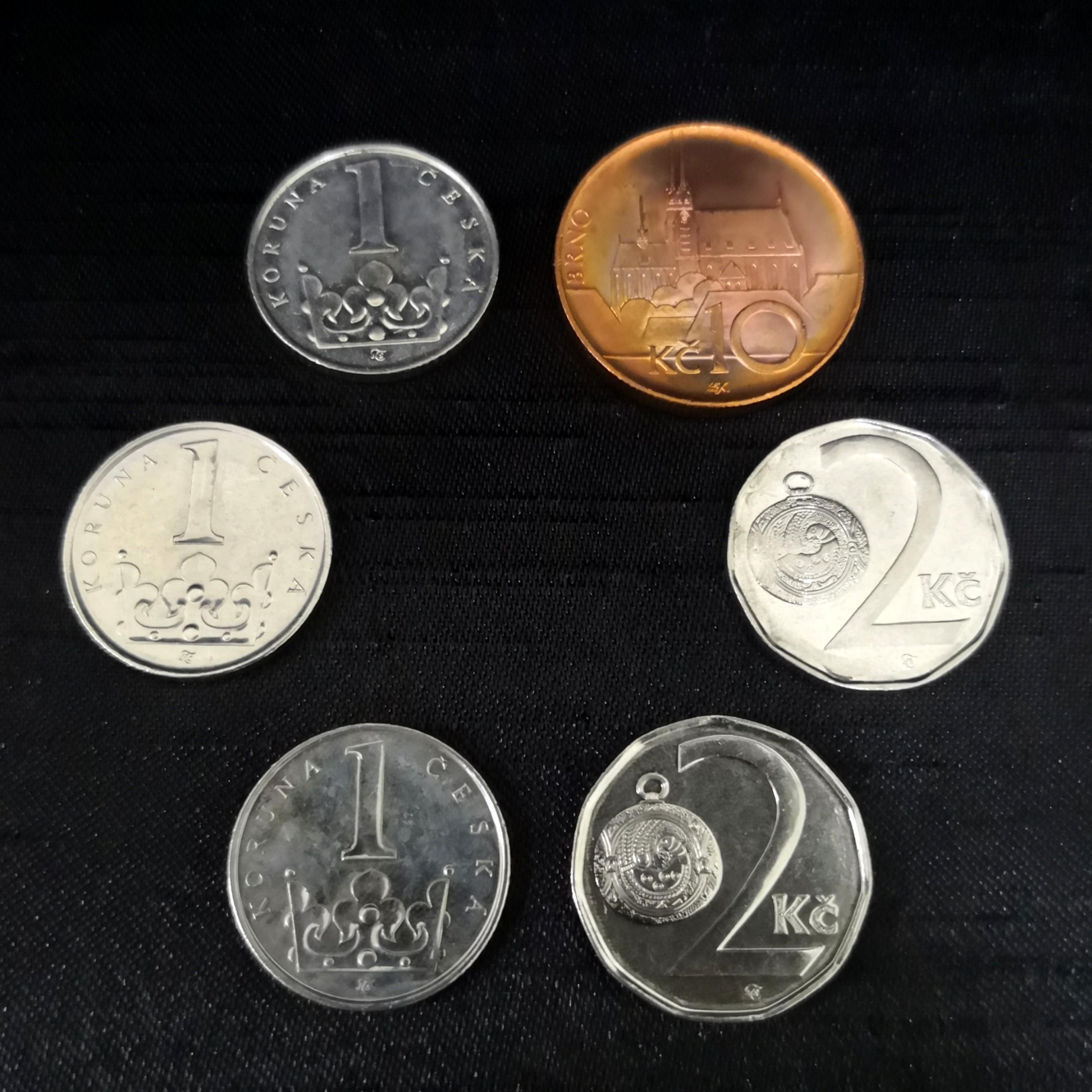 6 X Czech Republic Ceska Cesky Krumlov coin set 1, 2, 10 Koruna ...