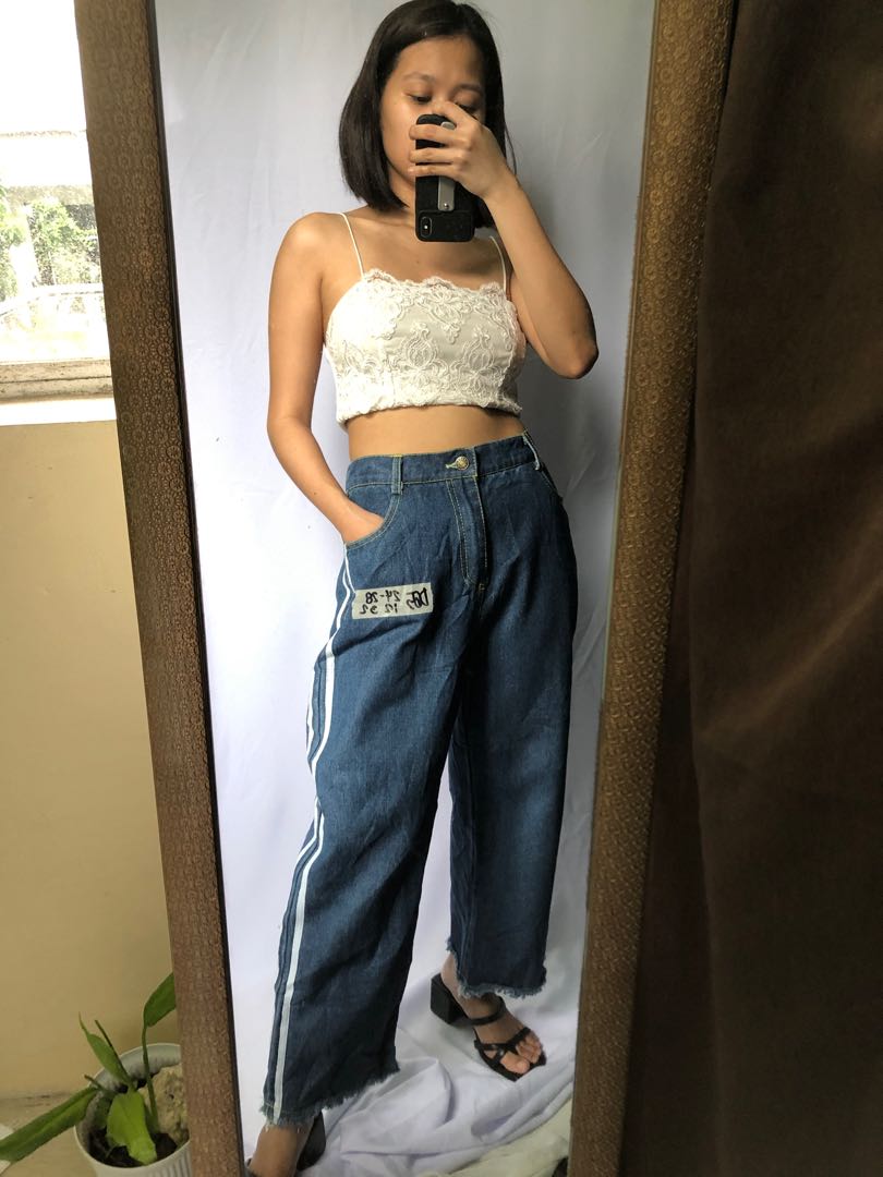 D65 DENIM WIDE LEG SQUAREPANTS JEANS, Women's Fashion, Bottoms, Jeans ...