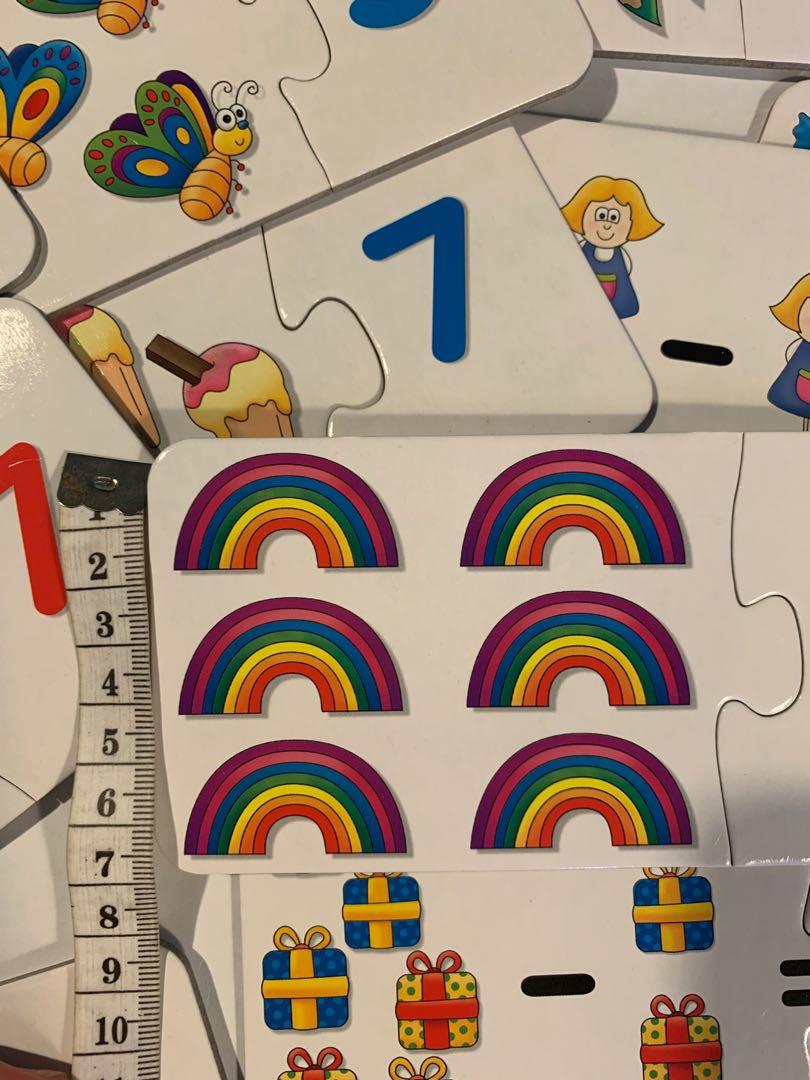 Educational Puzzle Matching Cards : Number matching cards, Hobbies ...