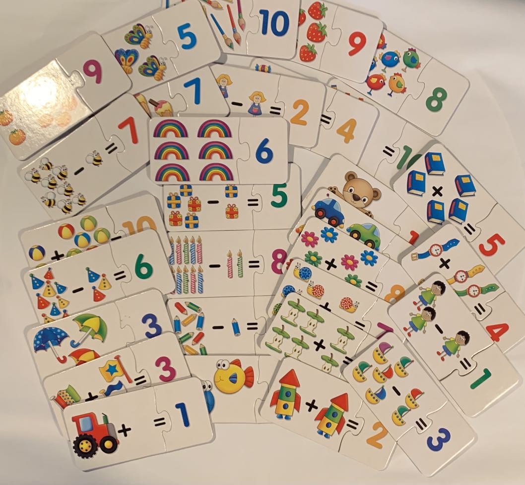 Educational Puzzle Matching Cards : Number matching cards, Hobbies ...