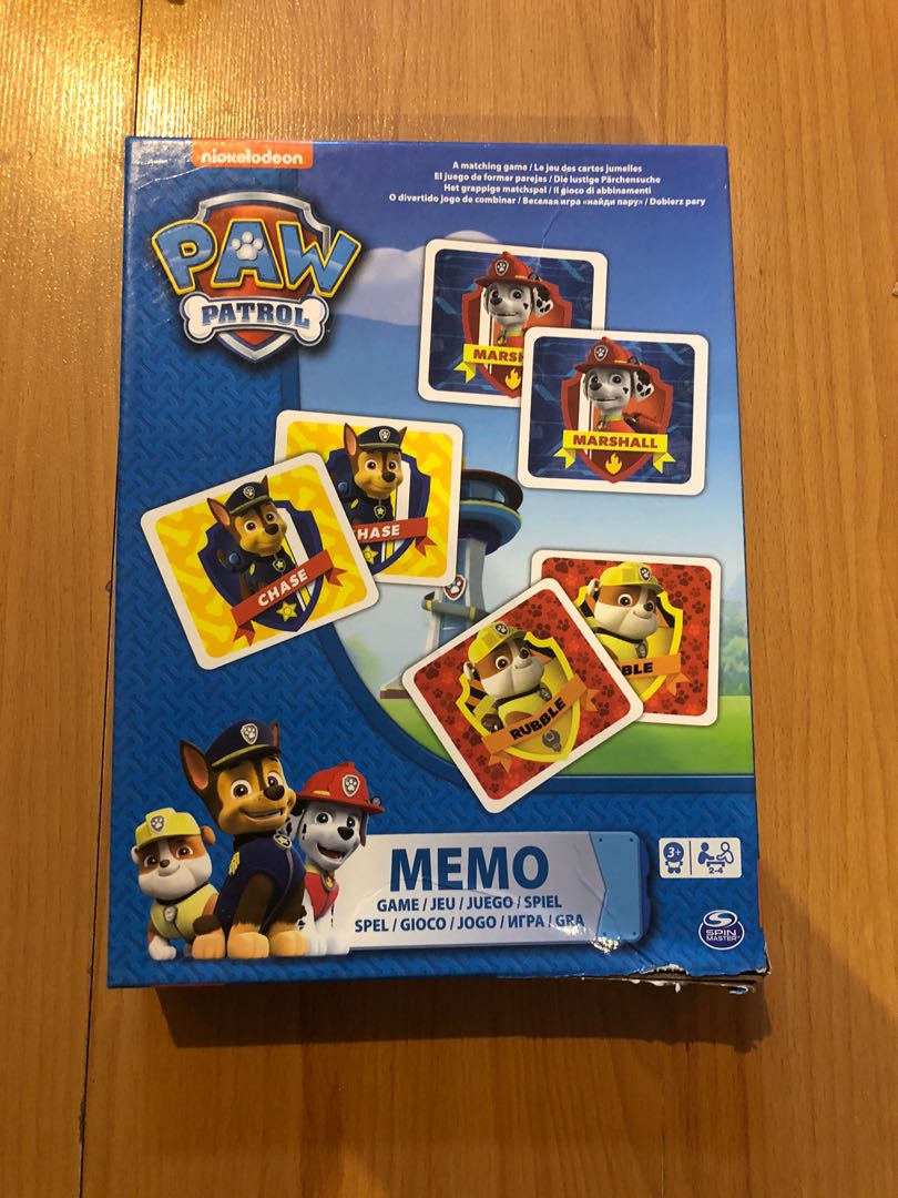 Paw Patrol Memory Game, Hobbies & Toys, Toys & Games on Carousell