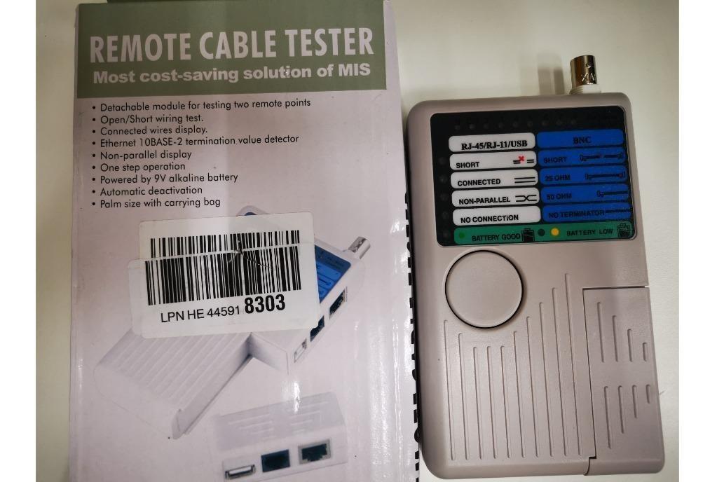 Remote Cable Tester 4-in-1 Portable LAN Remote RJ11 RJ45 USB BNC for ...