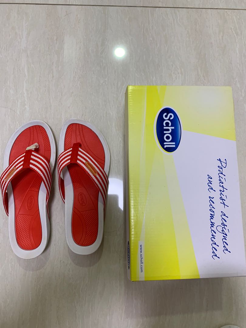 Scholl Biomechanics Strike (red) flip flop sandal with arch support ...