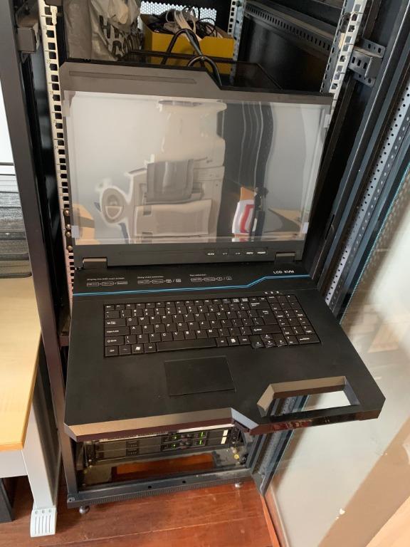 Toten 42U Server Rack, KVM, HP Procurve Switch and APC Smart-UPS, Computers & Tech, Parts ...