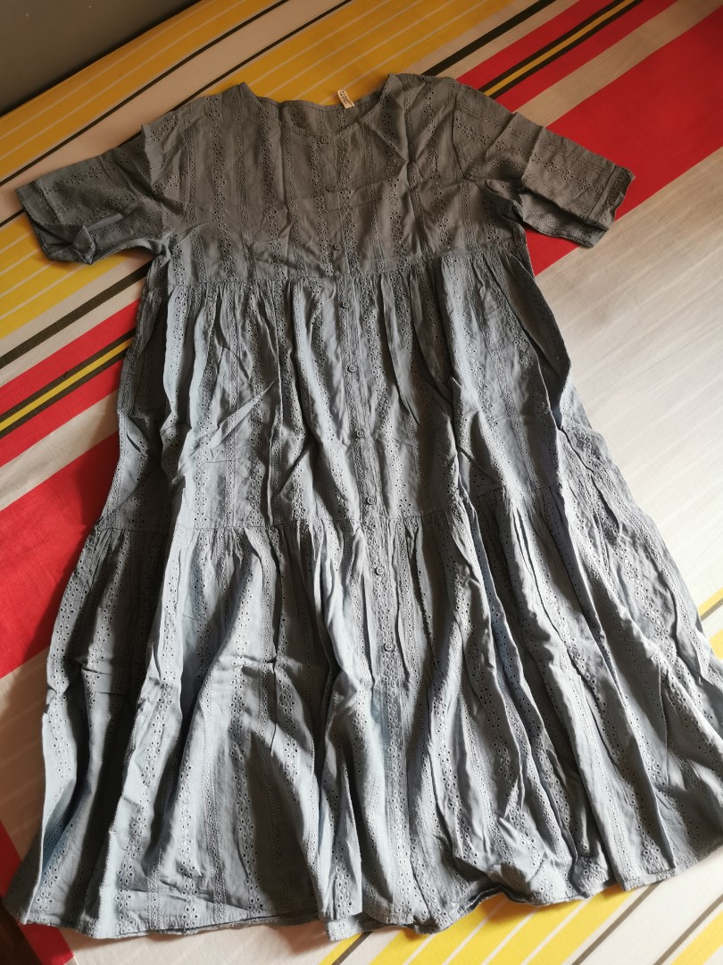 Womens| long Eyelet Dress, Women's Fashion, Dresses & Sets, Dresses on ...