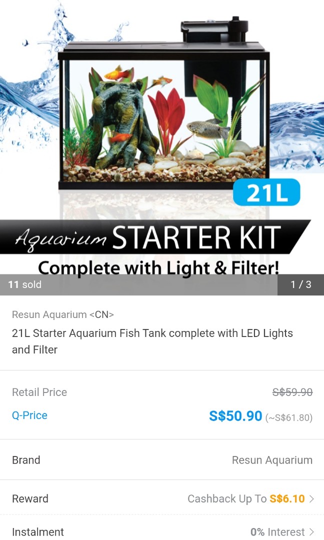21 Litres Fish Tank, Pet Supplies, Homes & Other Pet Accessories on ...