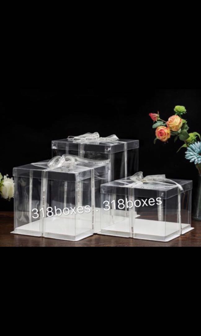 8 / 10 / 12 inch tall transparent cake box 2 tier gift box, Furniture ...