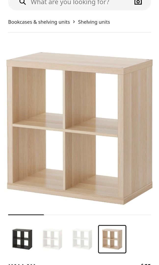 99% New Ikea KALLAX display cabinet Oak color, Furniture & Home Living ...