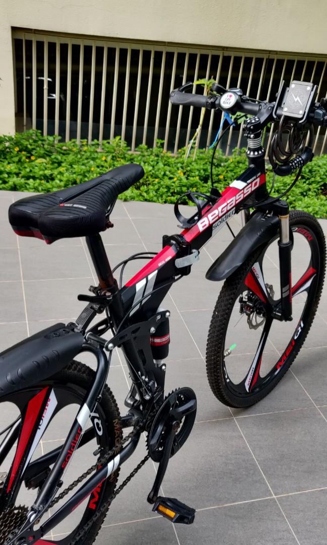 [Almost New] 26 Inch Begasso Foldable Mountain Bike w Disc Brake 21 ...