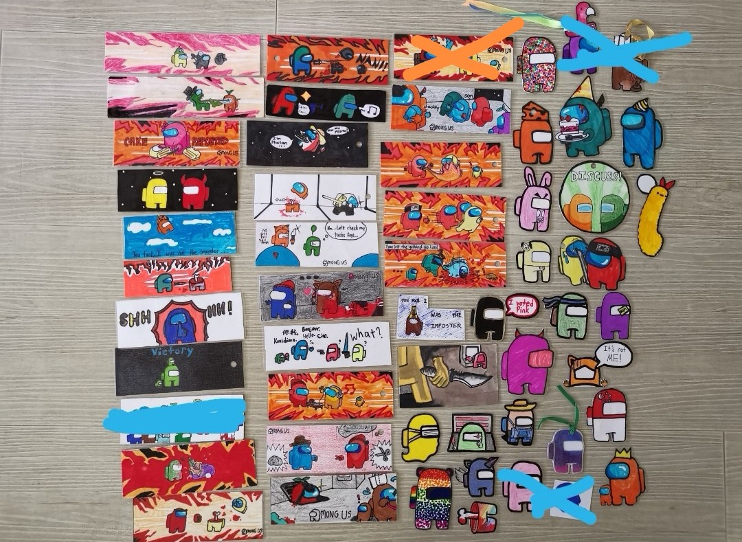 Among Us Bookmarks (handmade, Hobbies & Toys, Stationery & Craft ...